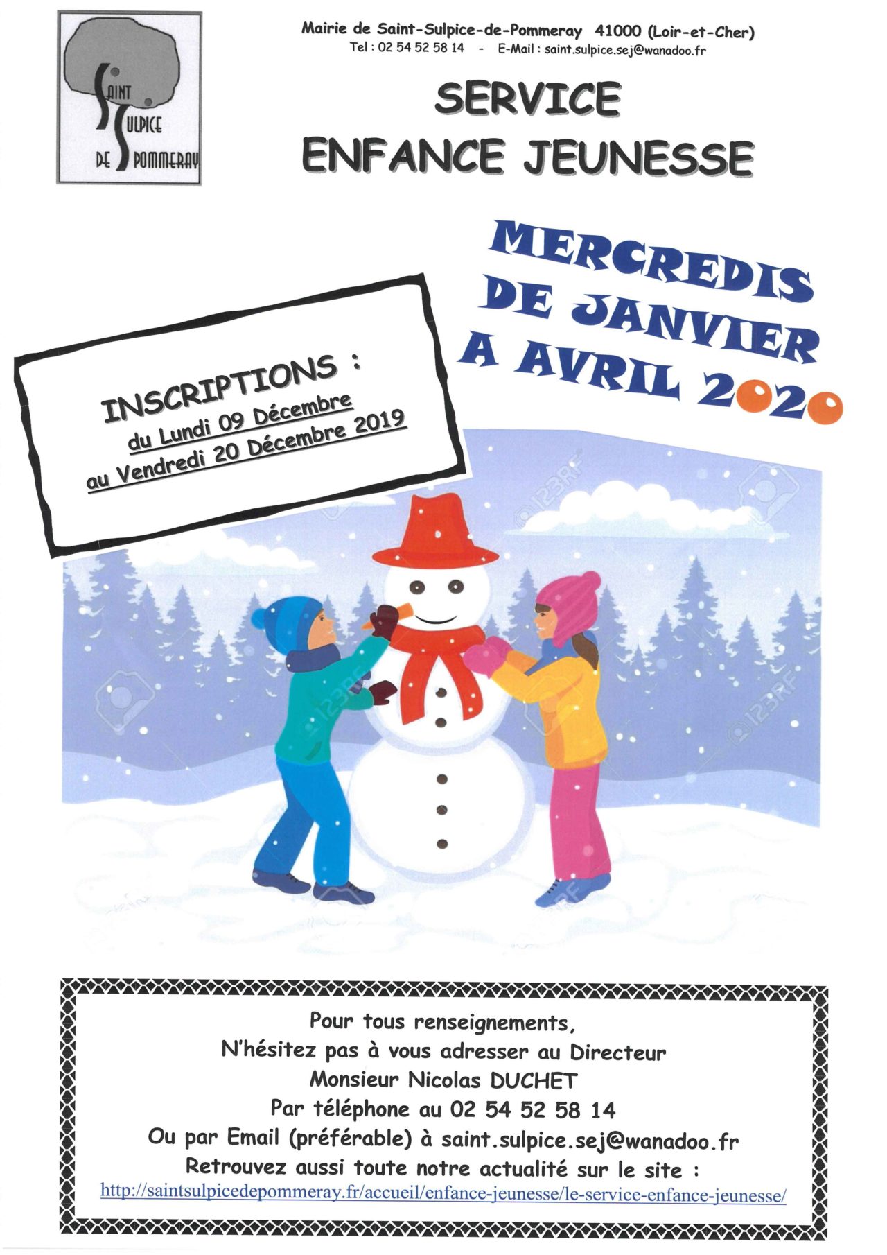Fiche inscription centre aéré - Fossé41 Fiche inscription centre aéré - Fossé41